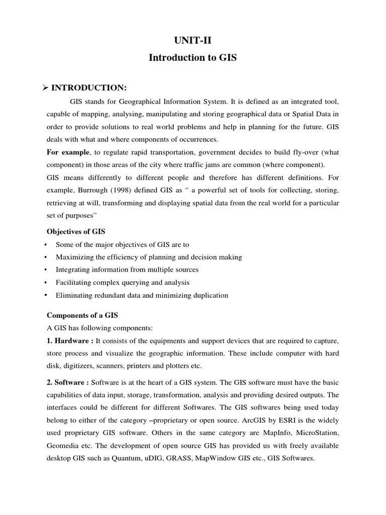 UNIT-II | PDF | Geographic Information System | Map
