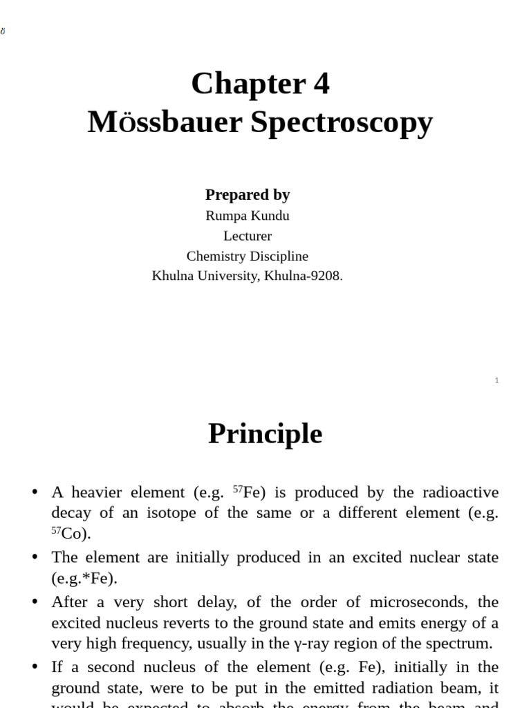 Understanding Mössbauer Spectroscopy | PDF | Molecular Physics ...