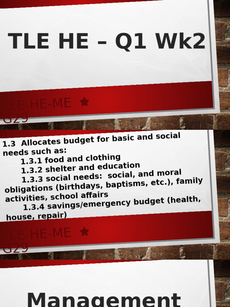 Tle He _q1 Wk2 _days_1 5.Pptx;Filename= Utf 8''Tle He q1 Wk2 Days 1 5 | PDF | Budget