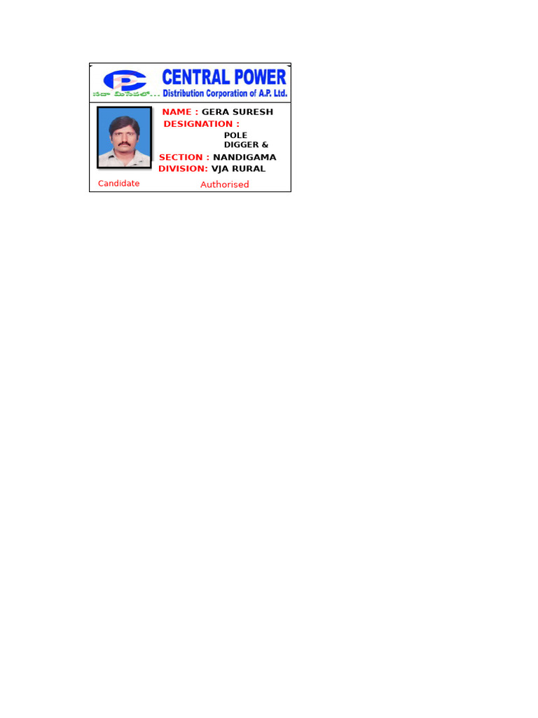 Gera Suresh Id Card | PDF