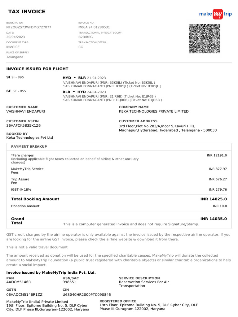 Flight Nf2ogzs73wfdmg727077 | PDF | Invoice | Payments