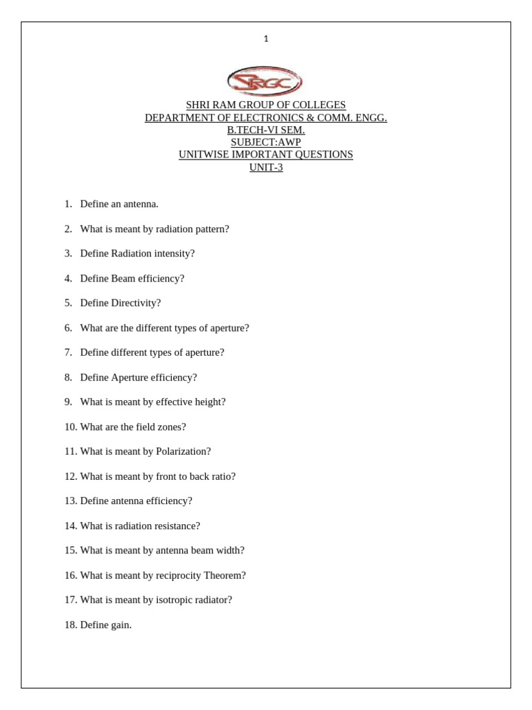 unit 3 QUESTION BANK | PDF