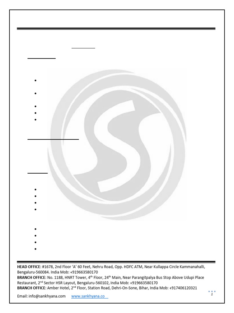 Sankhyana Data Science Course Outline | PDF | Machine Learning | Statistics