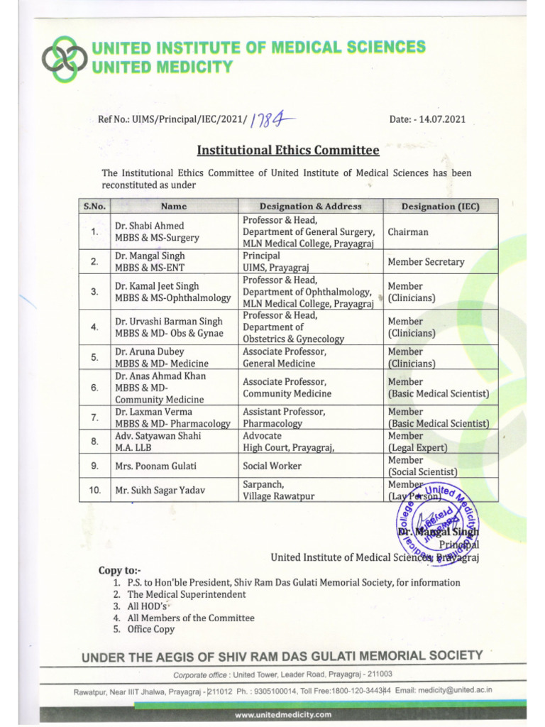 Ethics Committee | PDF