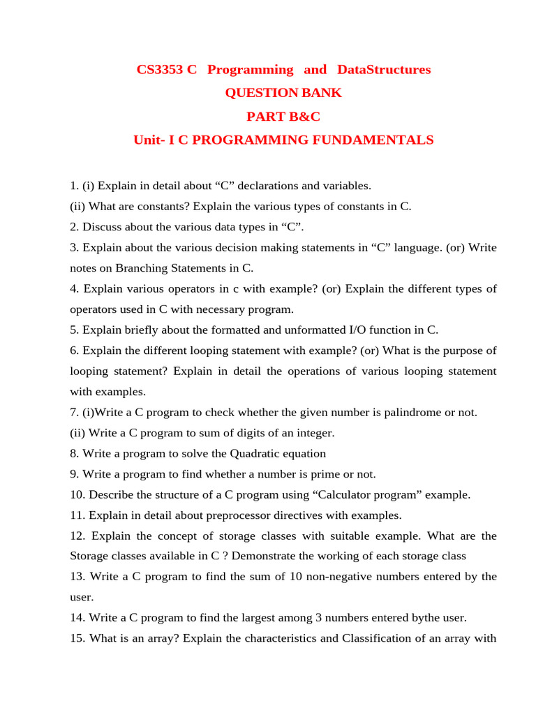 CS3353 C Programming and DataStructures | PDF | Algorithms And Data ... CS3353 C Programming and DataStructures | PDF | Algorithms And Data ...