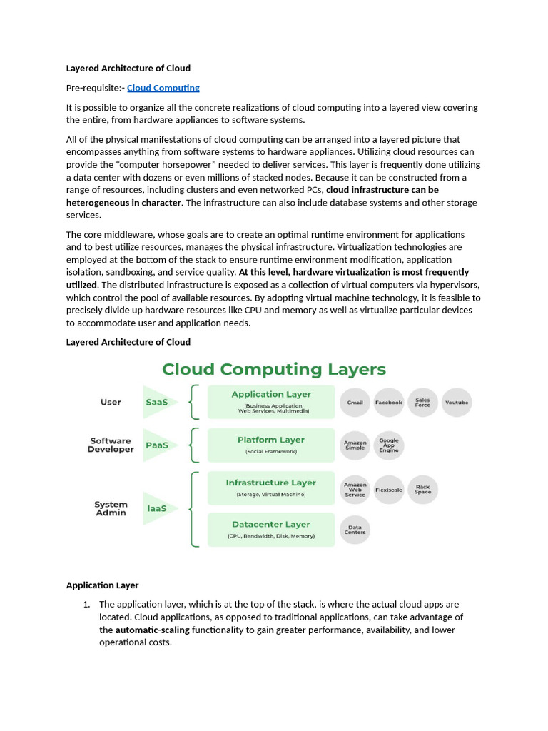 Layered Architecture of Cloud | PDF | Cloud Computing | Virtualization