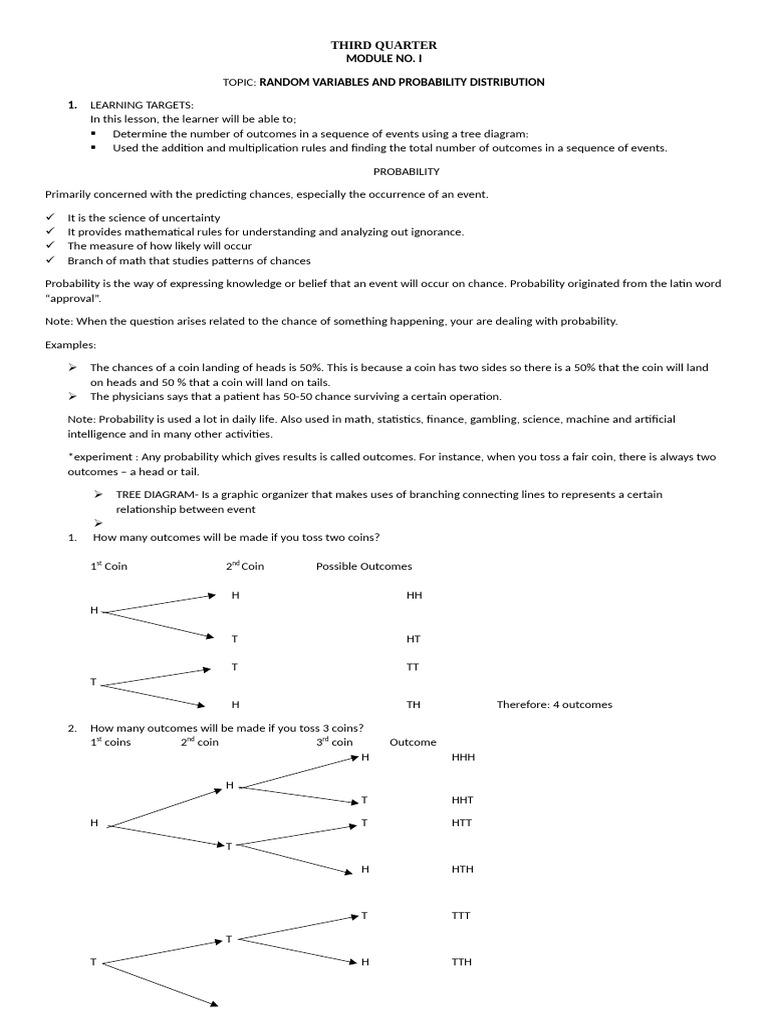 MODULE I | PDF | Probability | Mathematics