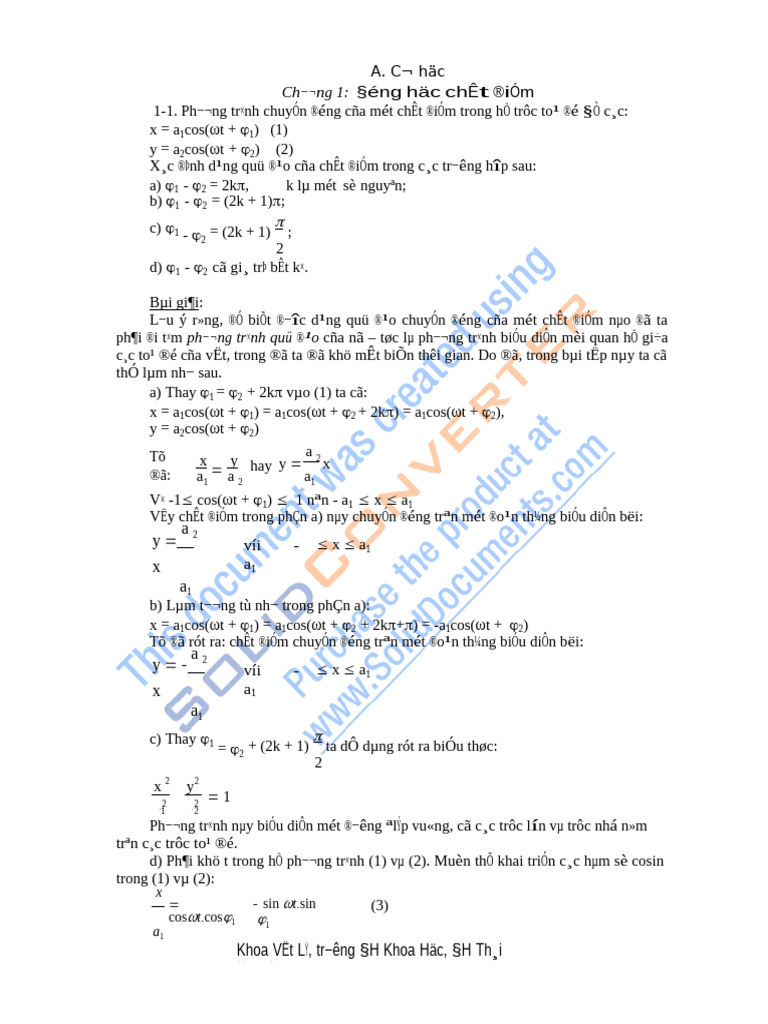 Giai Bai Tap Co Hoc | PDF