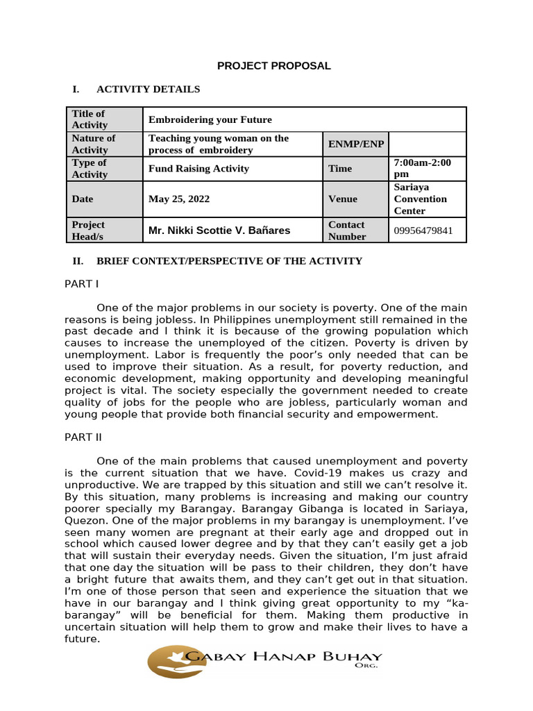 project-proposal | PDF | Embroidery | Economies