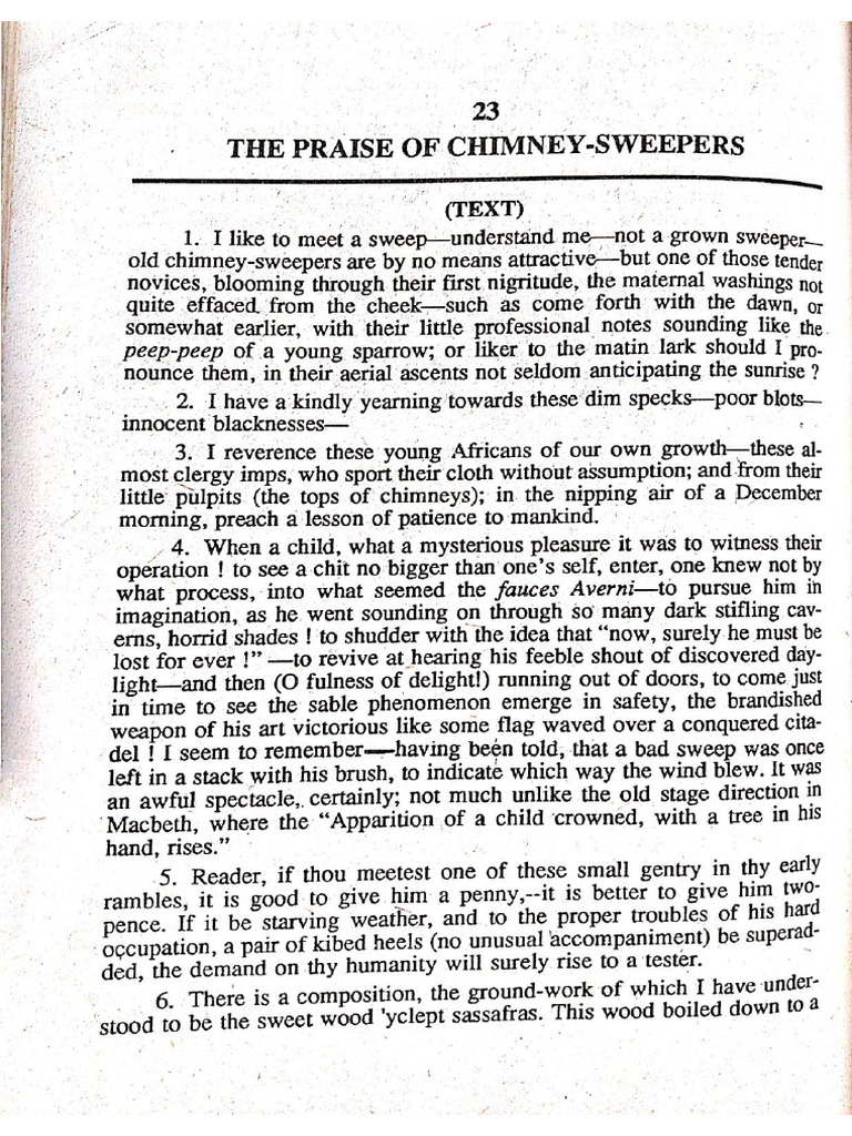 Chimney Sweepers Text Min | PDF