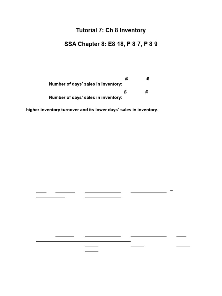 Tutorial 07_solutions Ch8 Inventory | PDF | Cost Of Goods Sold | Gross Margin