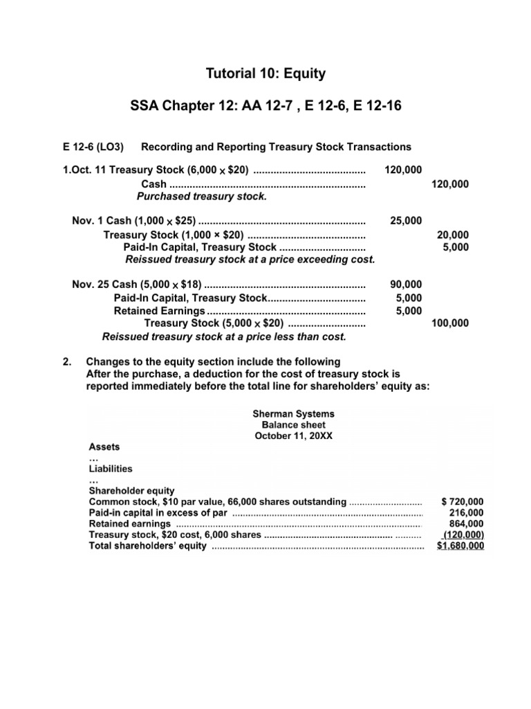 Tutorial 10_solutions Ch12 Equity Updated | PDF | Stocks | Dividend