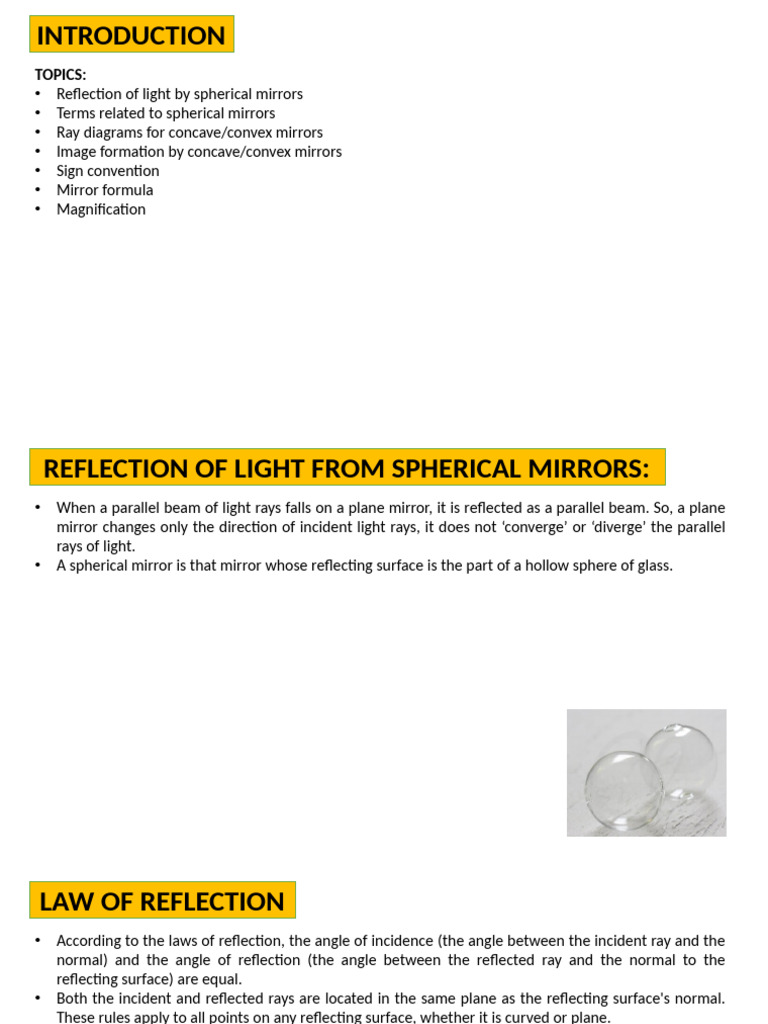 Spherical Mirrors: Types and Image Formation | PDF | Mirror | Sphere