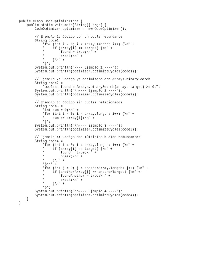 Optimización de Código en Java | PDF