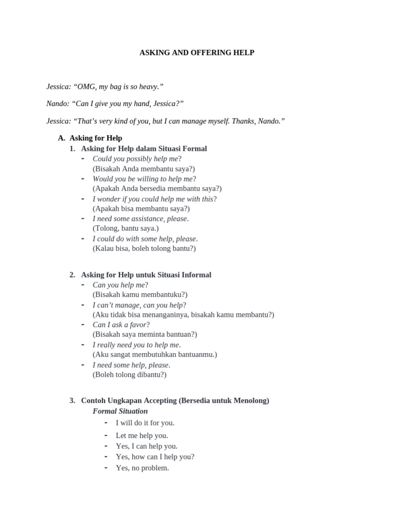 Effective Ways to Ask and Offer Help | PDF
