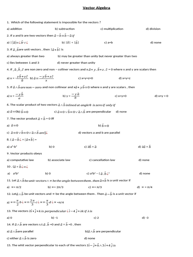 Vector Algebra | PDF | Mathematical Analysis | Mathematical Physics