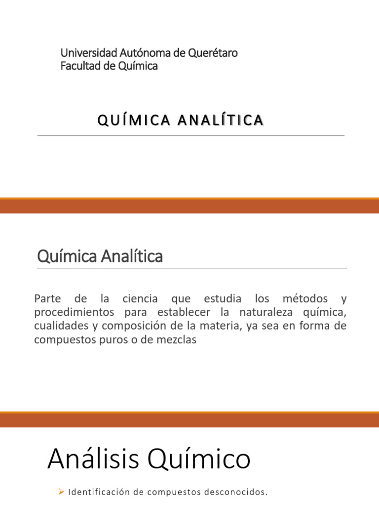 Introducción A La QA Conceptos | PDF | Química analítica | Química
