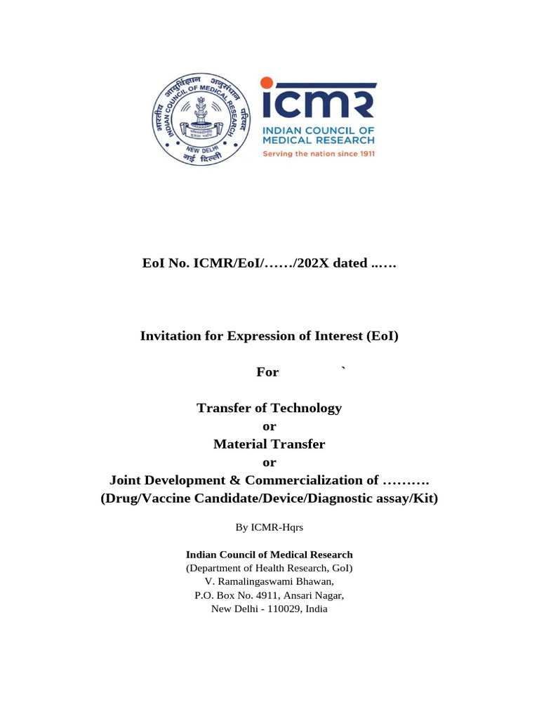 Eoi Template For Technology Transfermaterial Transfe Joint ...