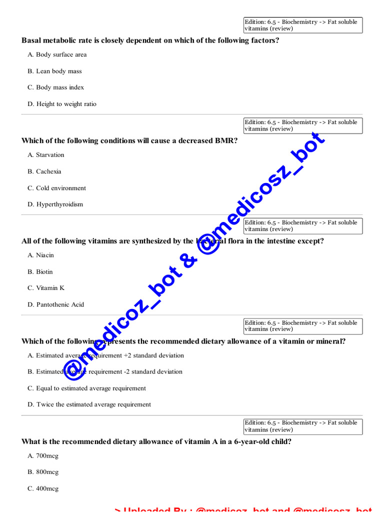 Biochemistry Fat Soluble Vitamins Review Pdf
