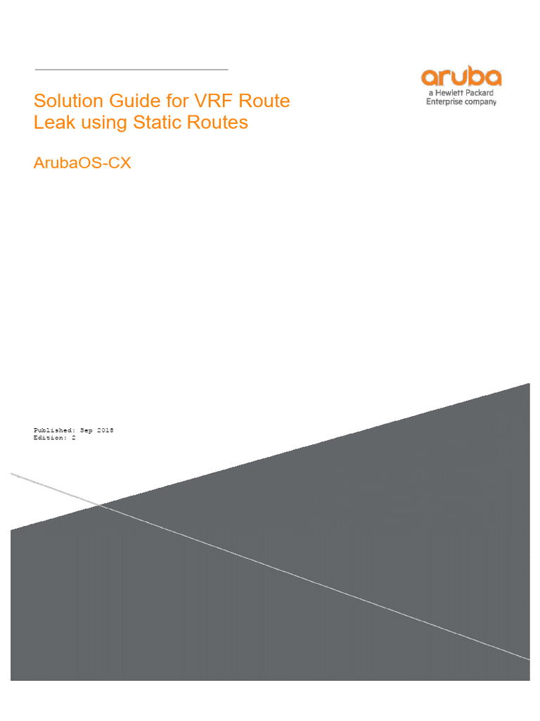 VRF Route Leak - ArubaOS-CX | PDF | Data Transmission | Computing