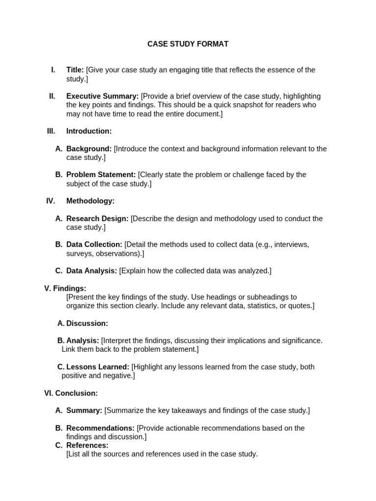 Case Study Format | PDF | Methodology | Data