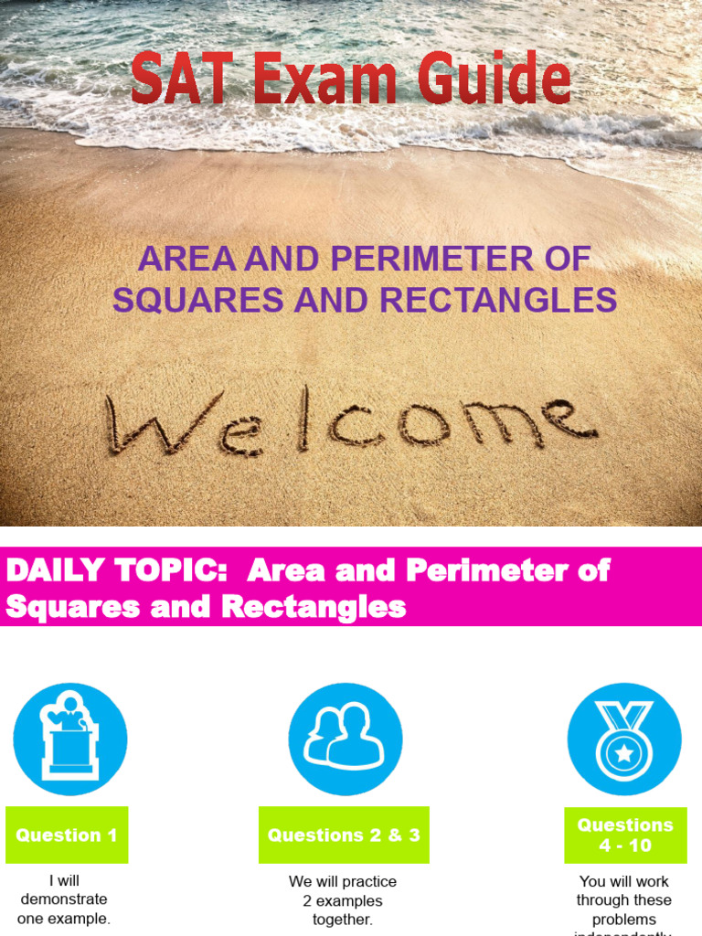 Area and Perimeter of Squares and Rectangles - SAT | PDF | Area | Foot ...