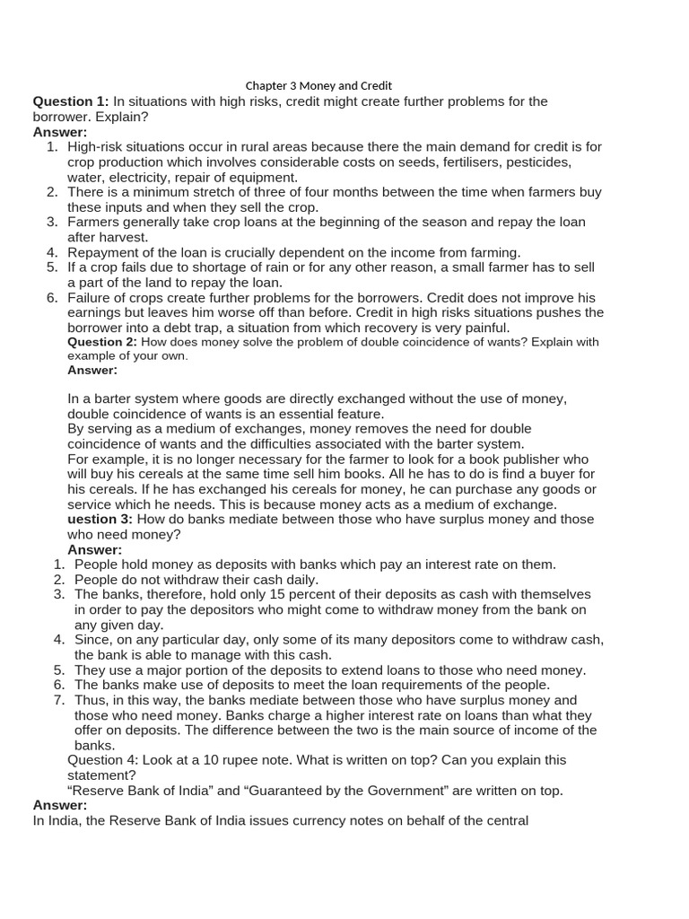 Understanding Money and Credit Dynamics | PDF | Loans | Interest