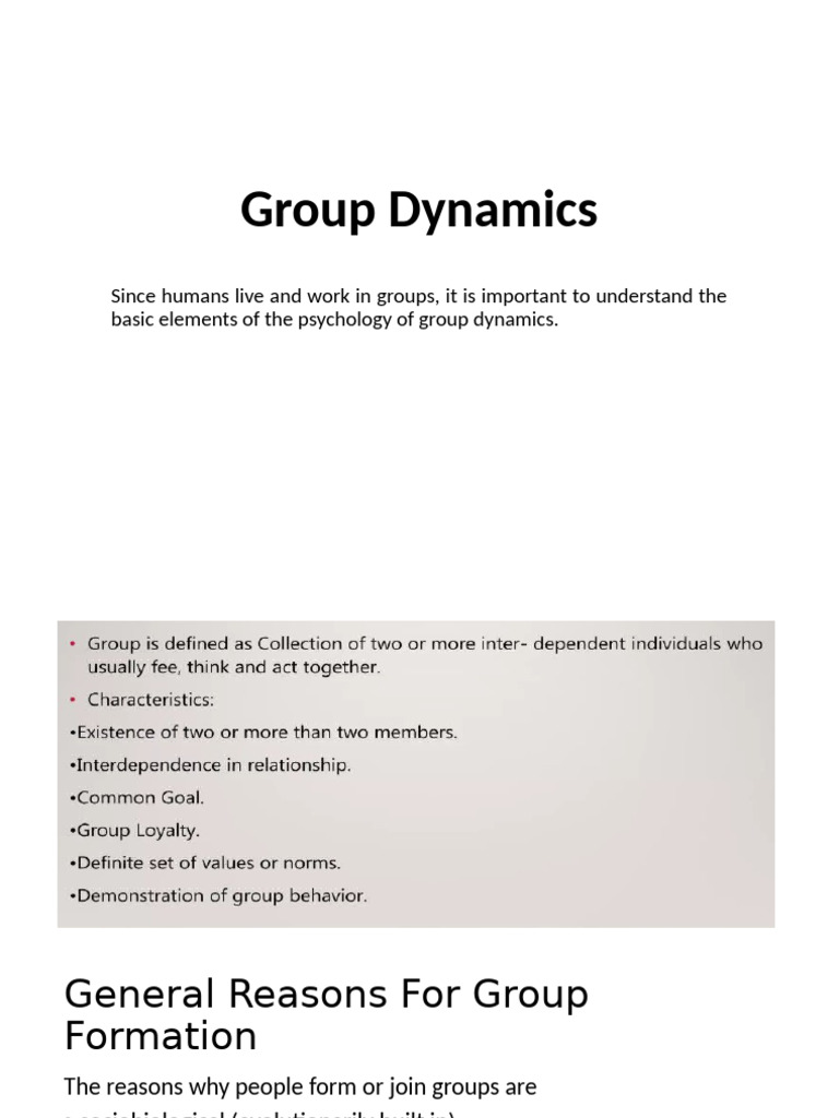 Group dynamics | PDF