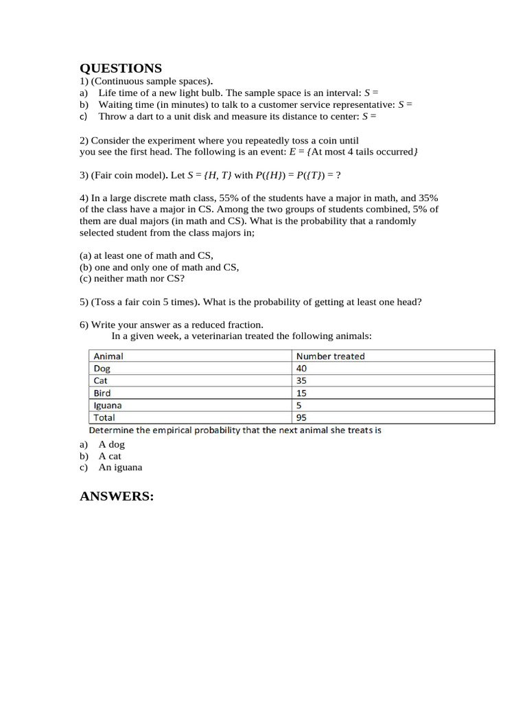 Probability Concepts and Examples | PDF