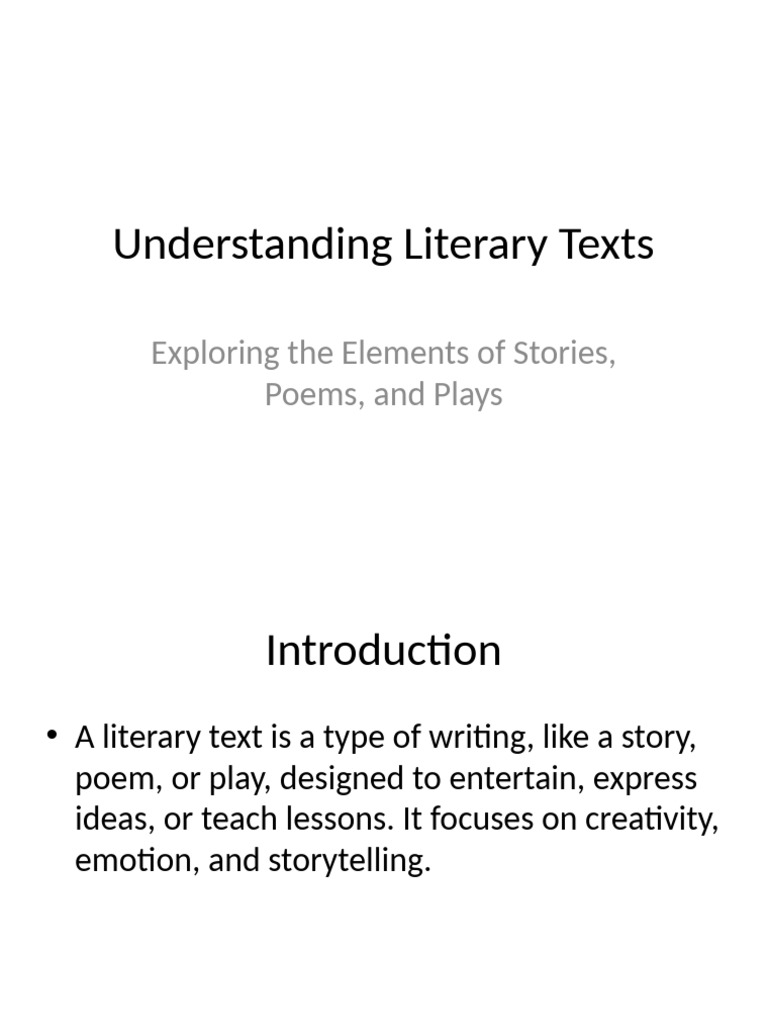 Literary Text Presentation | PDF Literary Text Presentation | PDF
