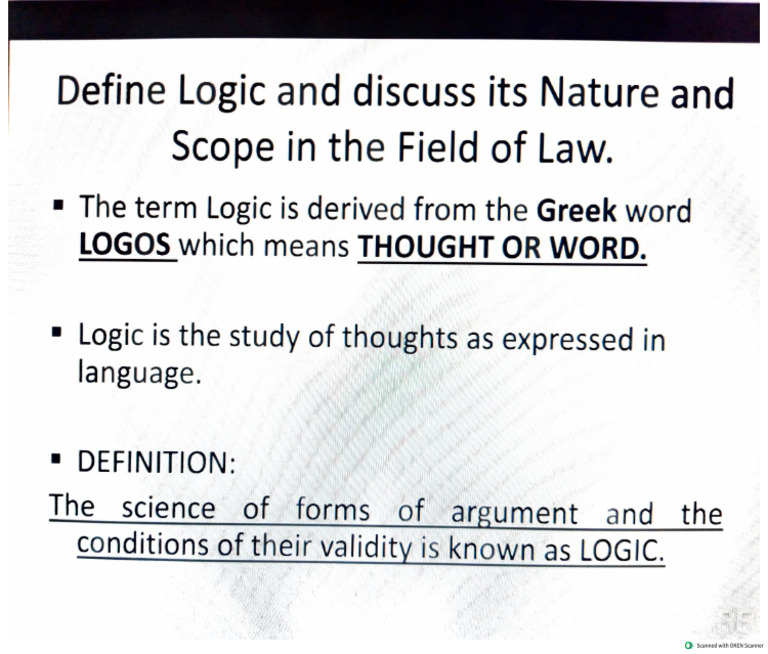 Traditional..... Logic 1 - 1 | PDF