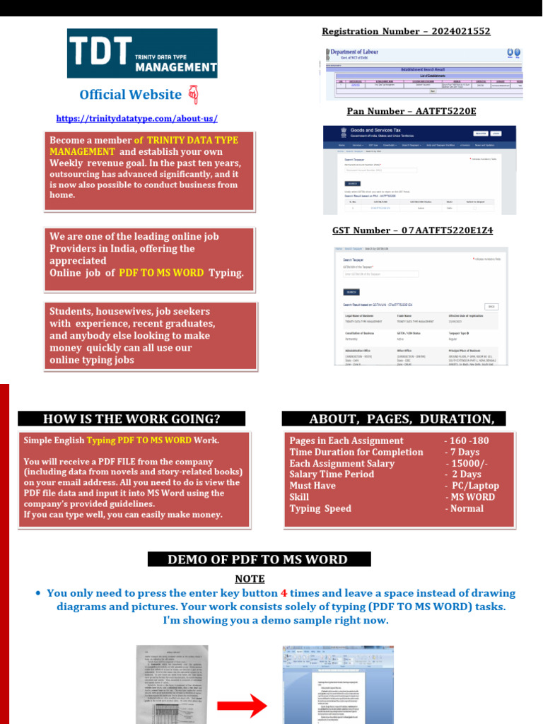 Trinity Data Type Management Company Work Profile 2 | PDF | Salary | Labor