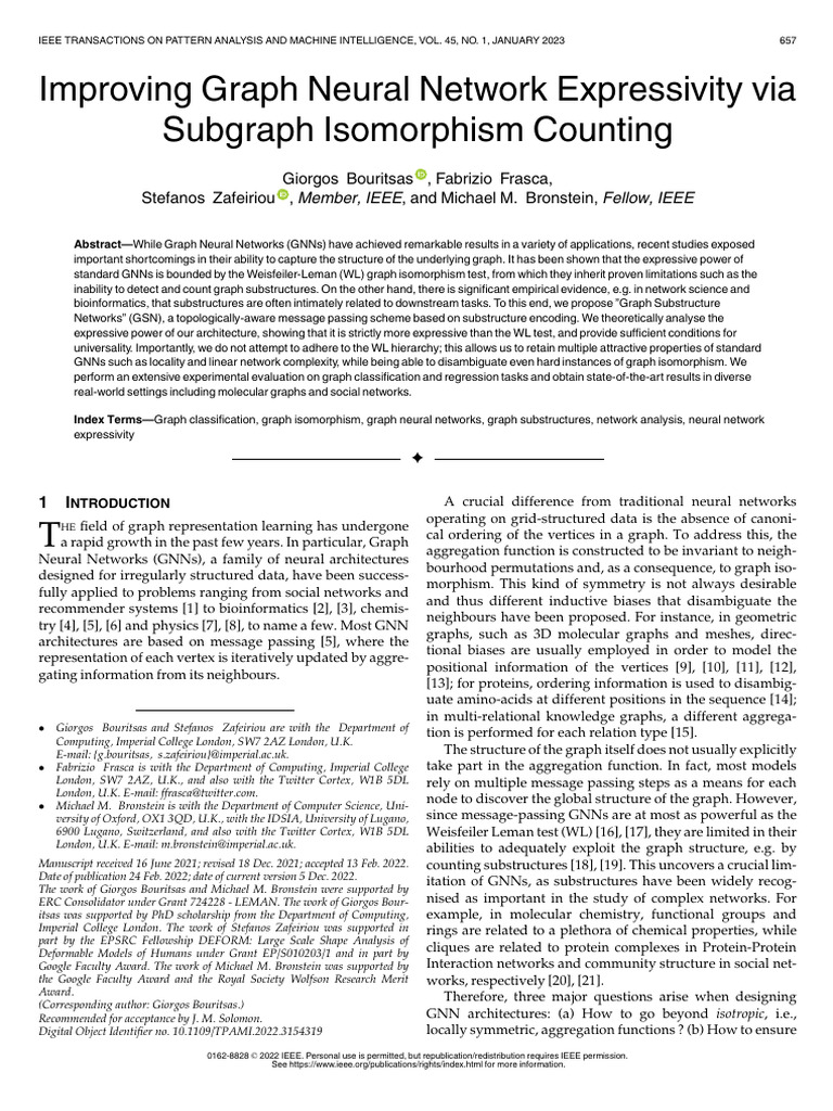 Improvinggraphneuralnetworkexpressivityviasubgraphisomorphismcounting Pdf Vertex 