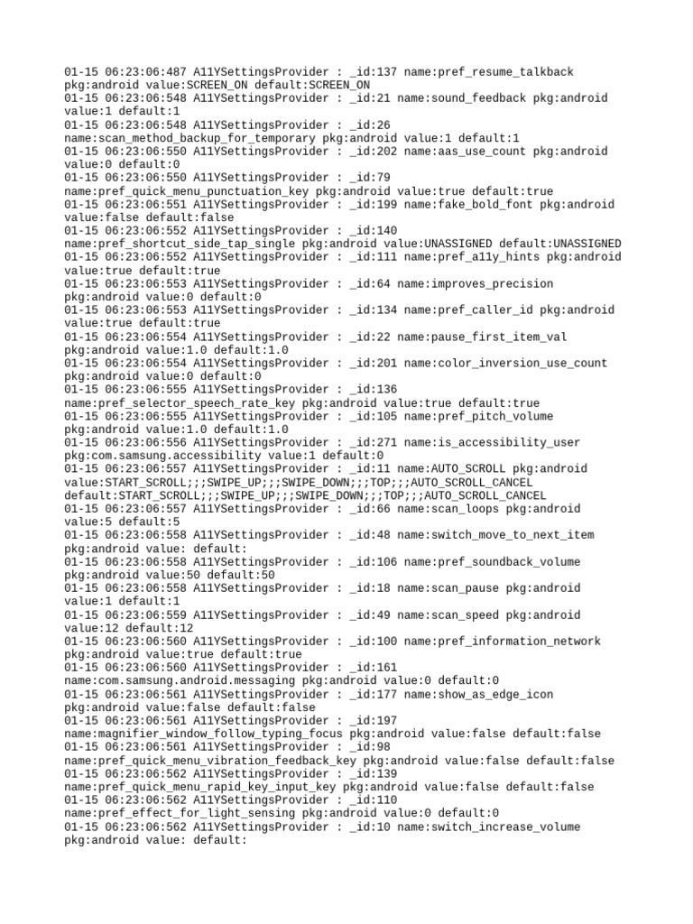 Android Accessibility Settings Log | PDF | Mobile Phones | Information ...
