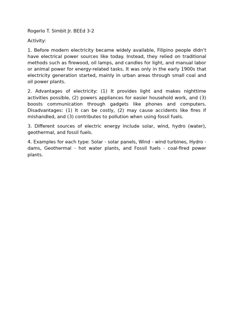 TLE 1 Activity | PDF