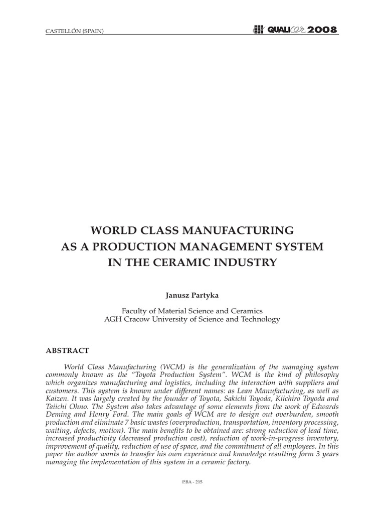 World Class | PDF | Lean Manufacturing | Business Process