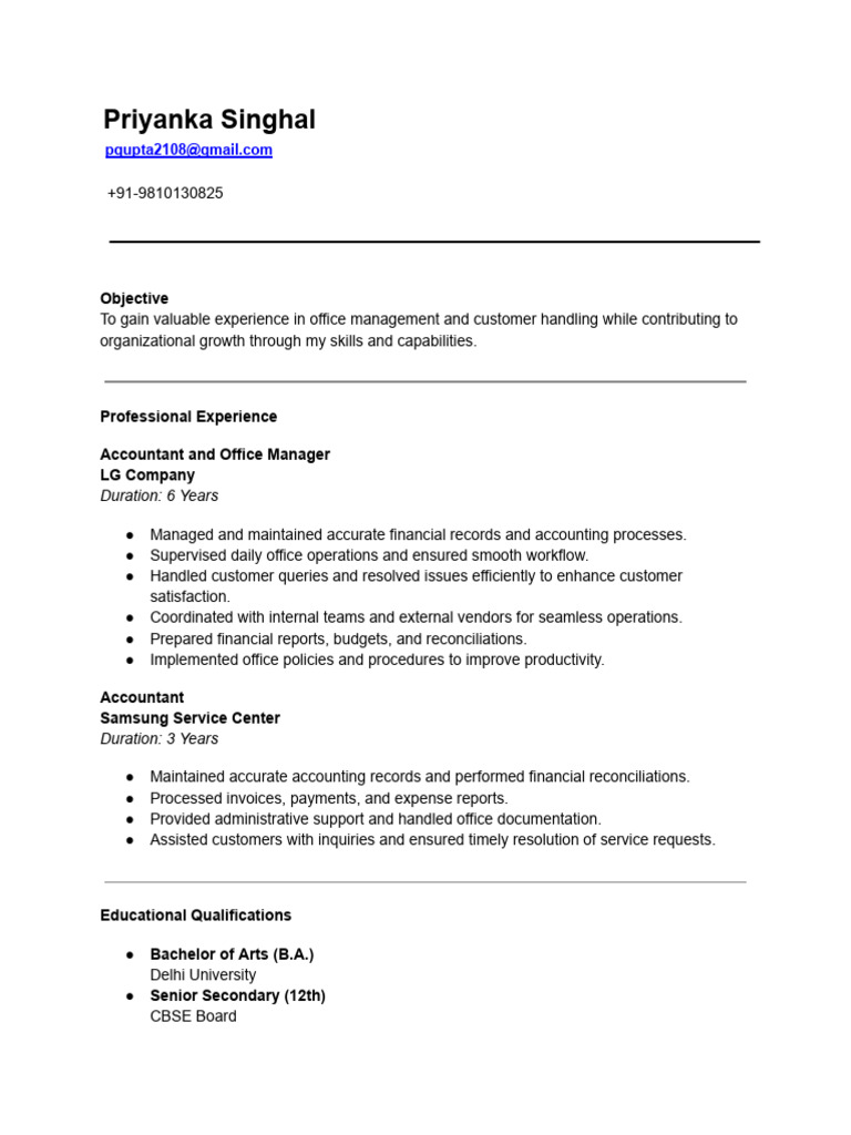 Priyanka Resume | PDF