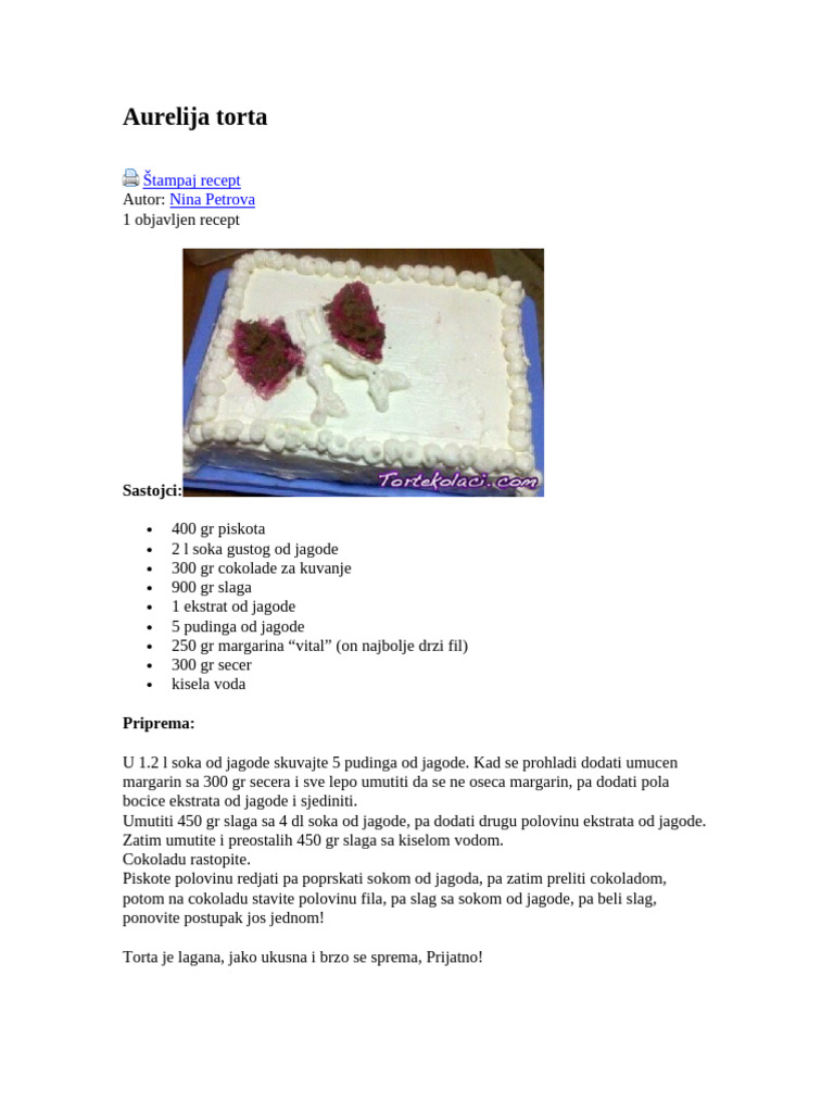 Aurelija Torta | PDF