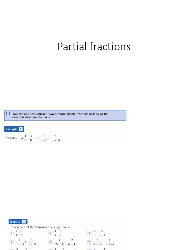 Partial Fractions | PDF