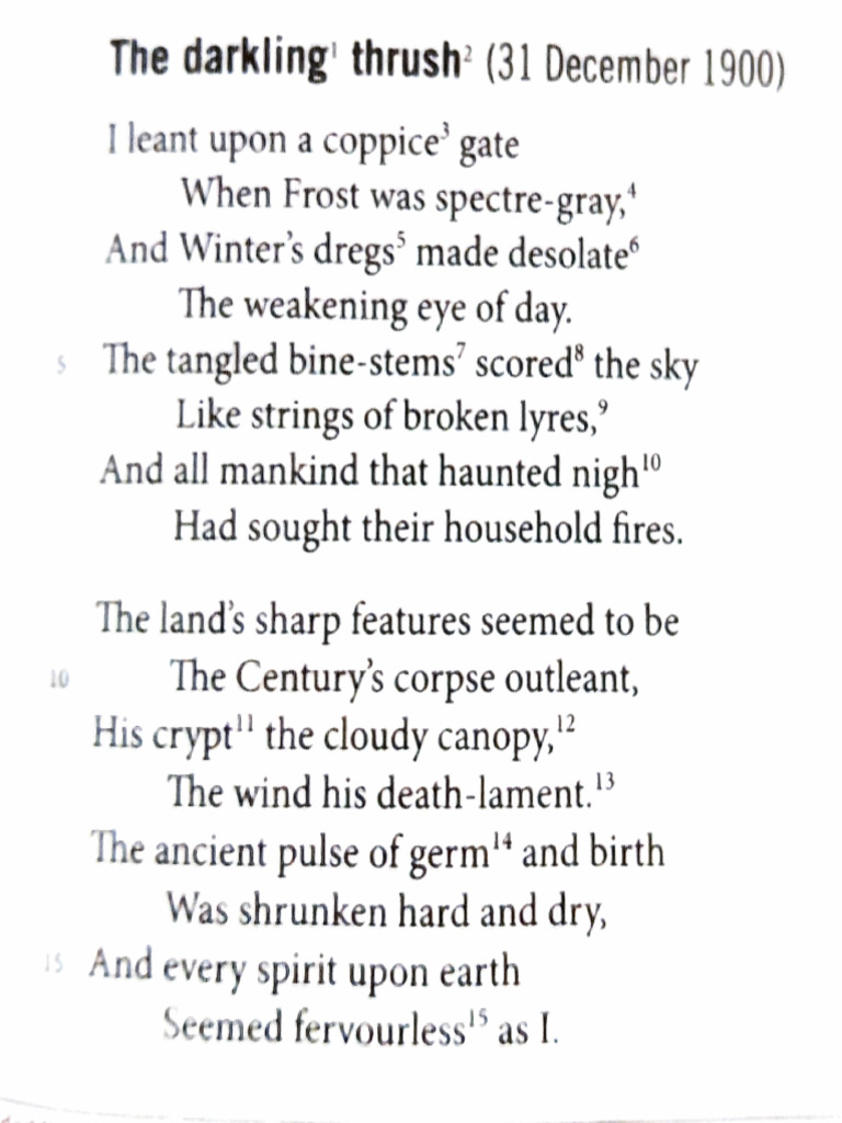 The Darkling Thrush Poem | PDF | Seed | Legume