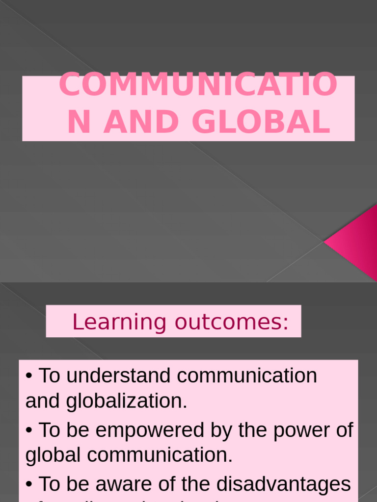 Communication and Global | PDF | Communication | Globalization