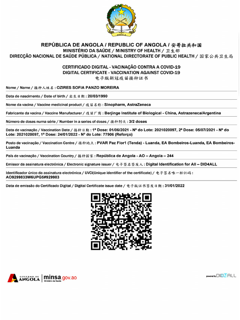 PDF Scanner Certificado Covid - 19 - 073857 | PDF