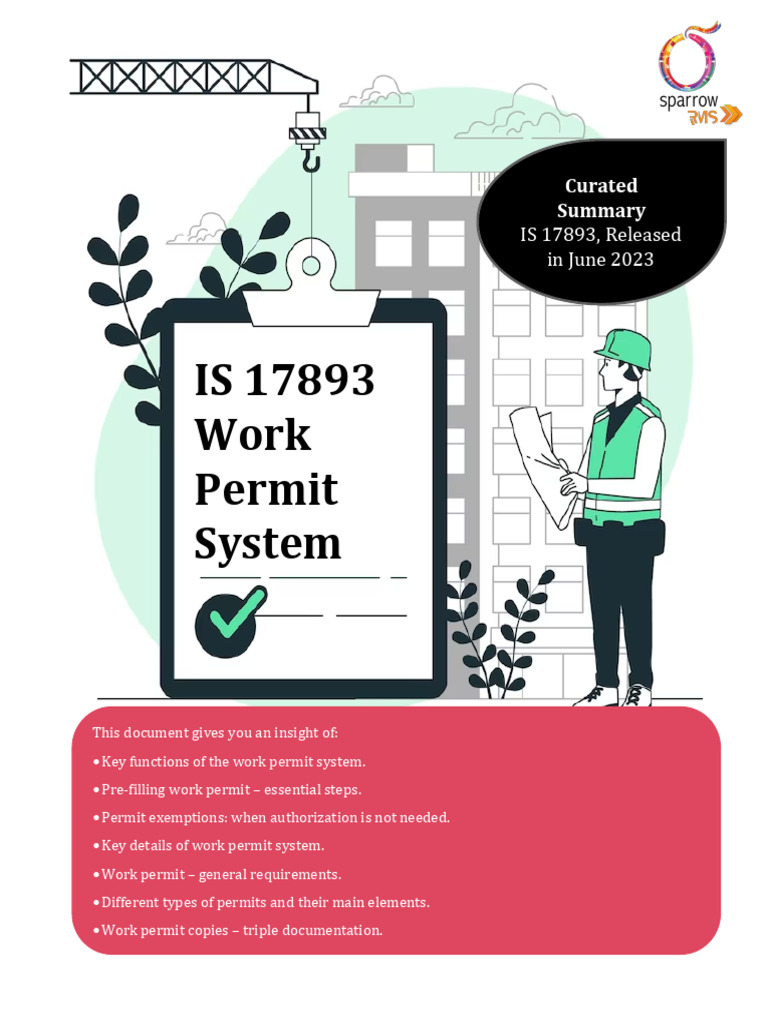 IS 17893 Work Permit System Overview | PDF | Welding | Construction