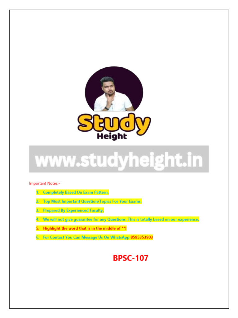 BPSC-107 H | PDF