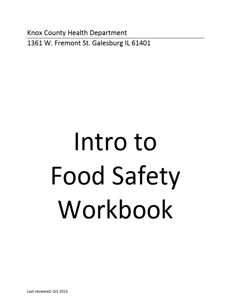 Intro Food Safety Work Book | PDF | Foodborne Illness | Food Safety