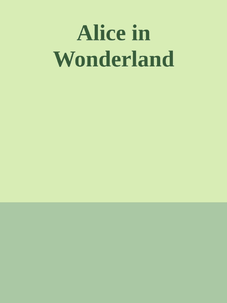 Alice in Wonderland | PDF | Alice's Adventures In Wonderland | Mouse