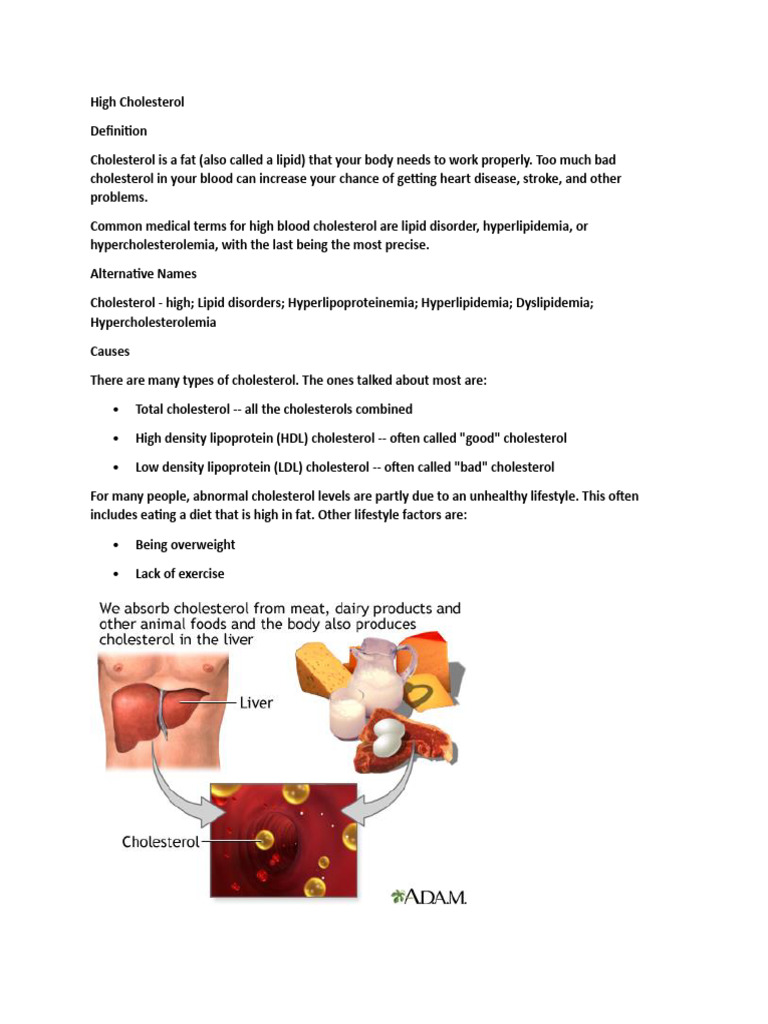 High Cholesterol | PDF | Hypercholesterolemia | Cholesterol