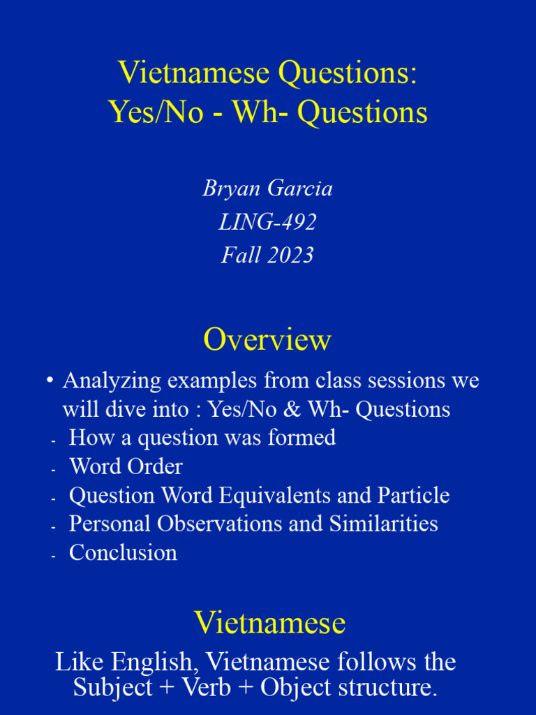 Vietnamese Questions - BGG | PDF | Question | English Language