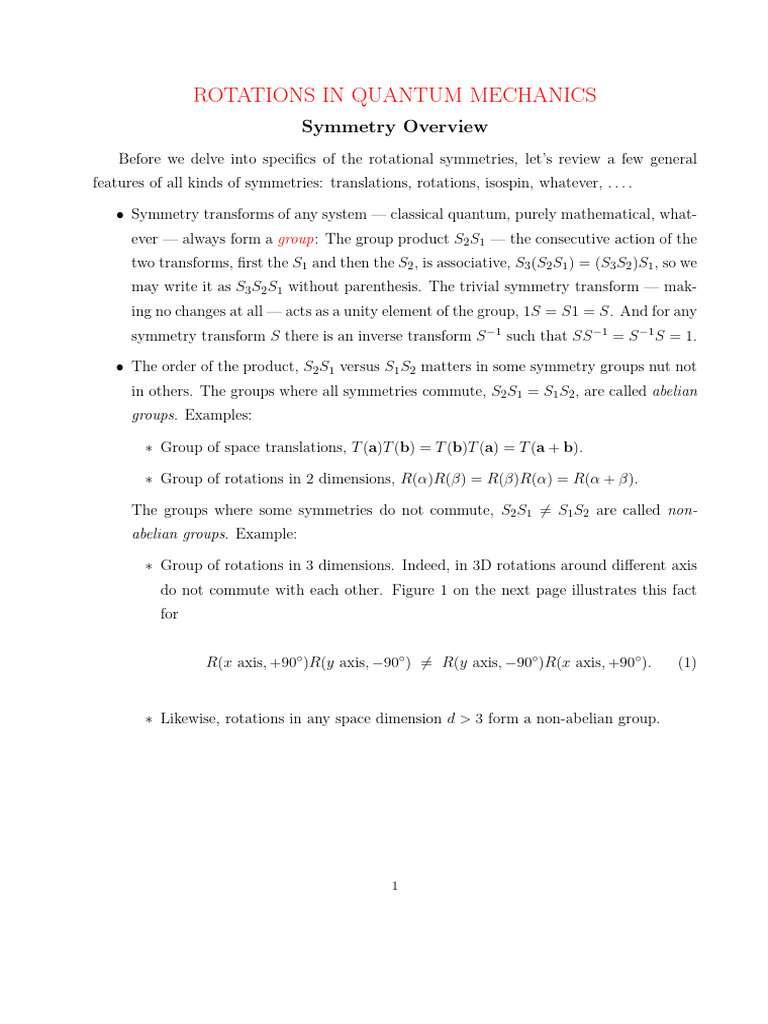 Rotations | PDF | Spin (Physics) | Tensor