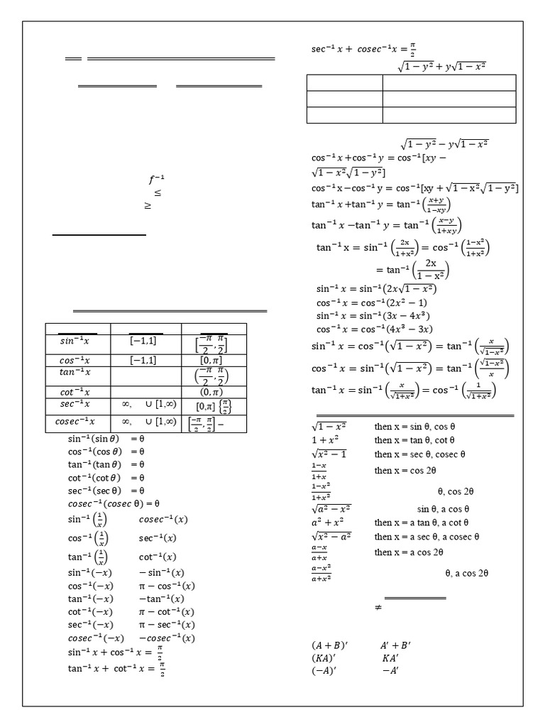 XII Formulas | PDF | Mathematical Analysis | Functions And Mappings